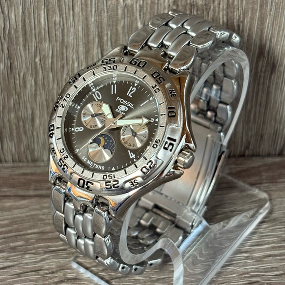 Fossil | Accessories | Vintage Gray Fossil Moon Phase Stainless Steel ...